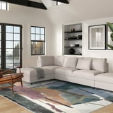 Abstract Polypropylene Floor Cover 8x10 - Orange, Sage, Blue, Gray ...