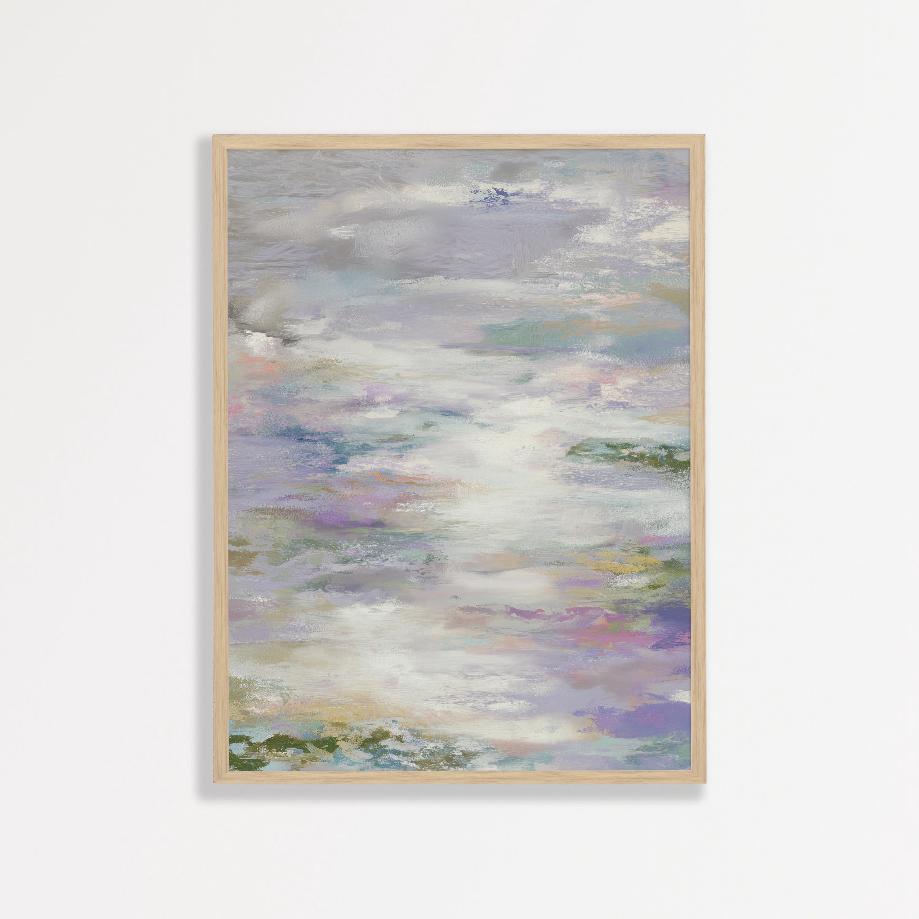 Abstract Pond Painting Minimalist Nature Scene Home Decor Office Wall ...