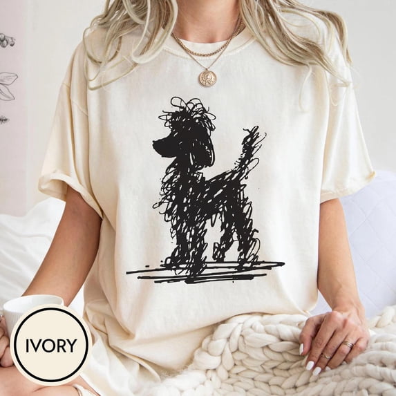 Abstract Poodle Line Art T-Shirt, Graphic Poodle Lover Shirt ...