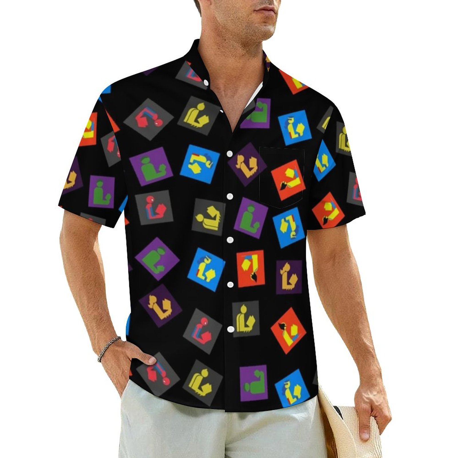Abstract Pop Art Vacation Shirt Kandinsky Pattern Hawaiian Casual ...