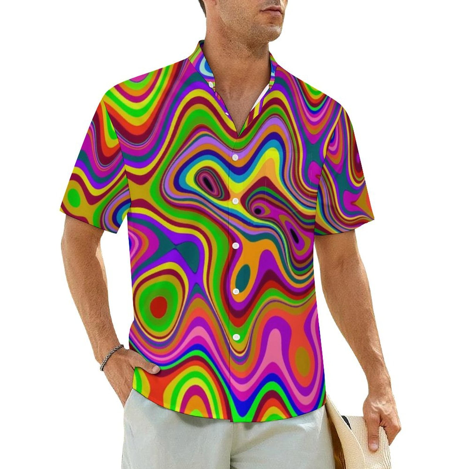 Abstract Pop Art Vacation Shirt Kandinsky Pattern Hawaiian Casual ...