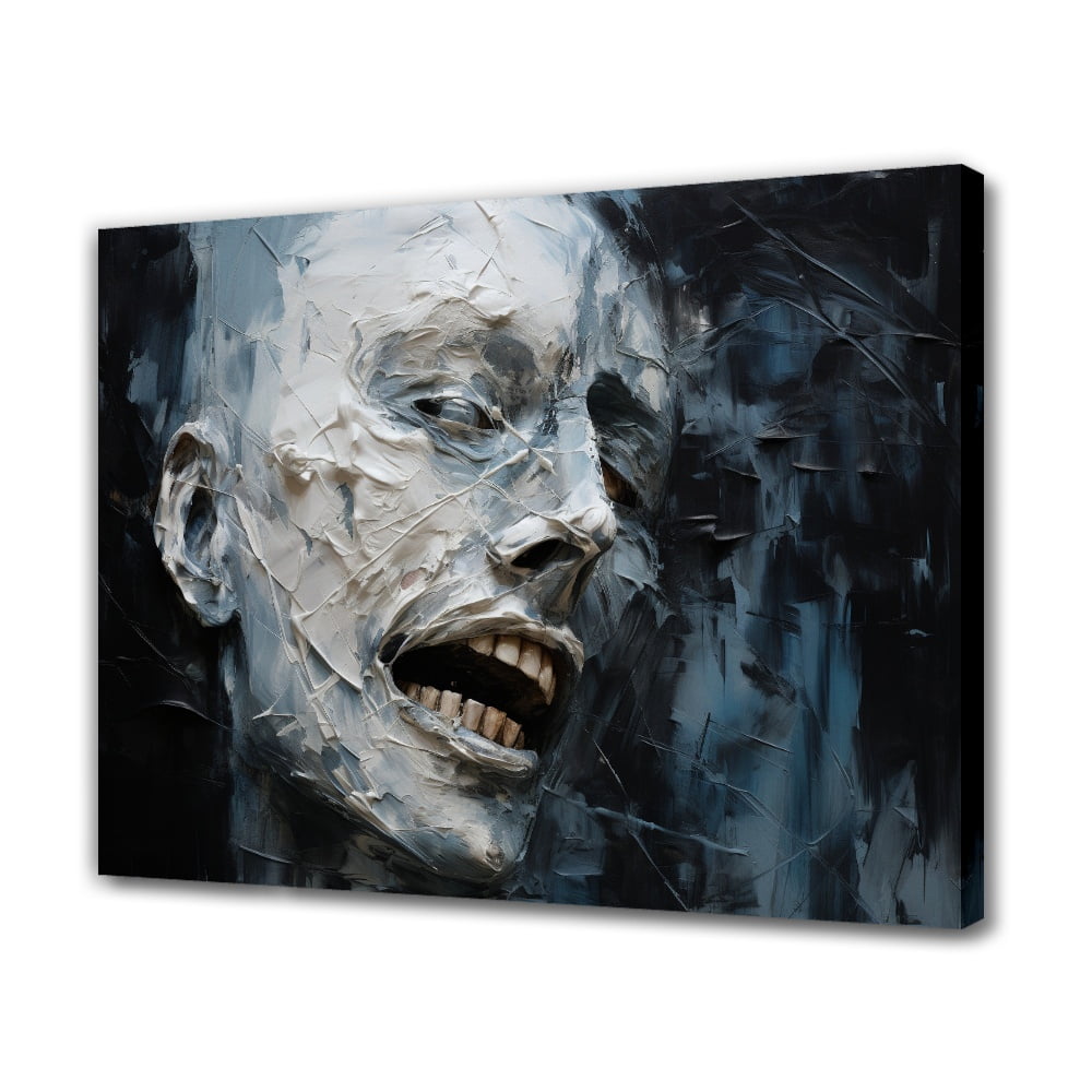 Abstract Portrait Of a Male Face With a Distorted Expression And Wide ...