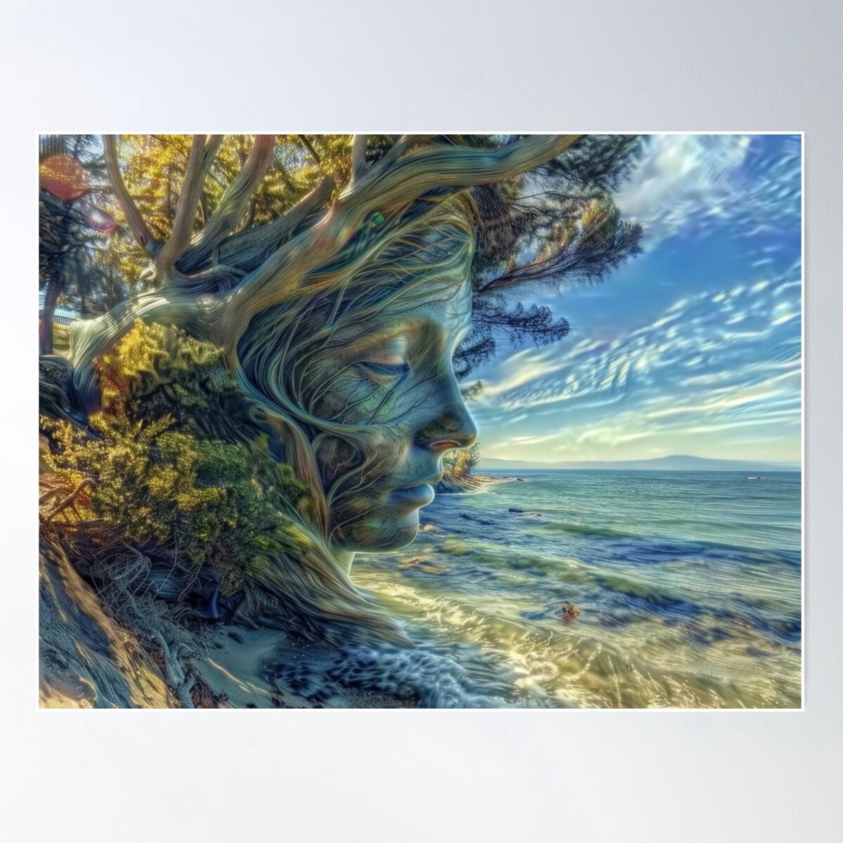 Abstract Portrait Of A Young Woman Poster Wall Art Modern Wall Decor ...