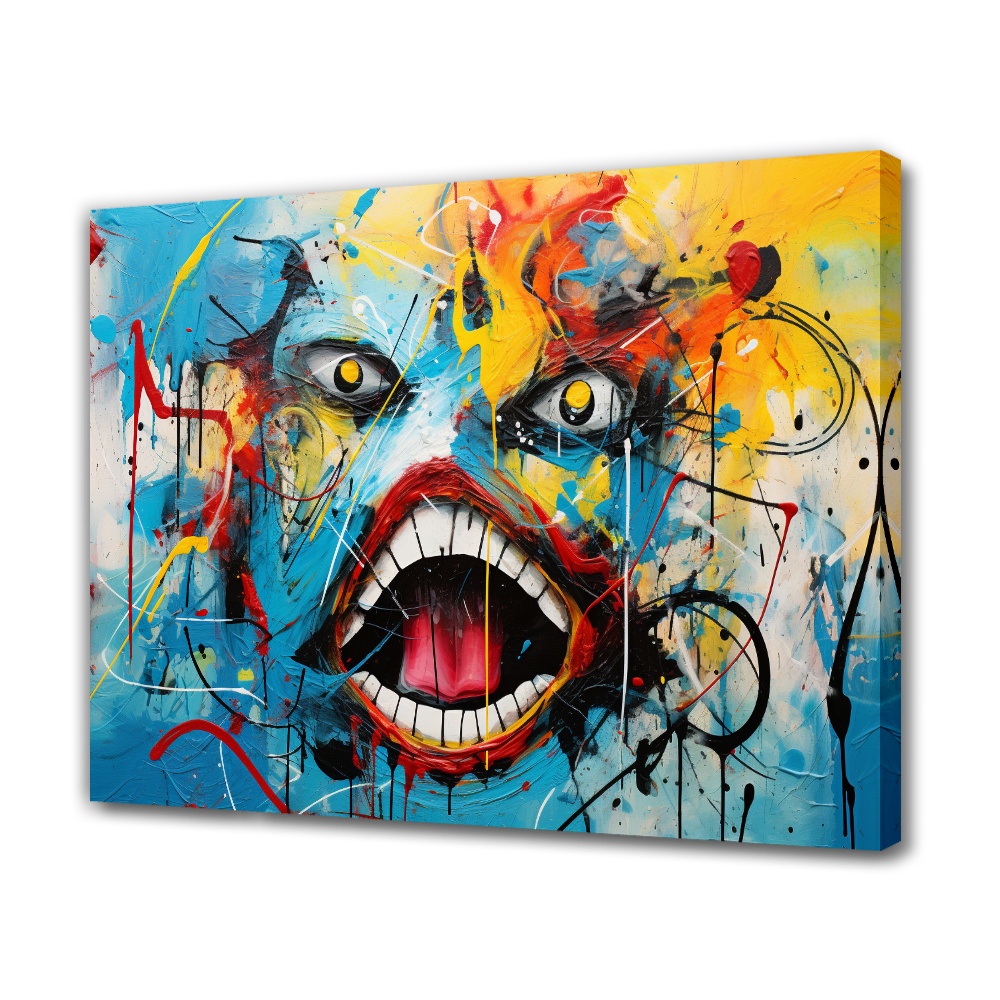Abstract Portrayal Of Exaggerated Facial Features Poster Decorative ...