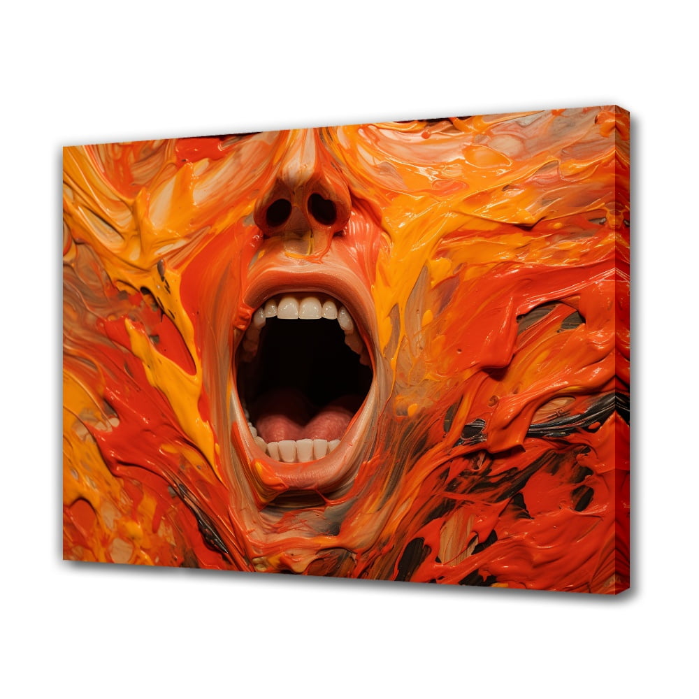 Abstract Portrayal Of a Screaming Face Poster Decorative Painting ...