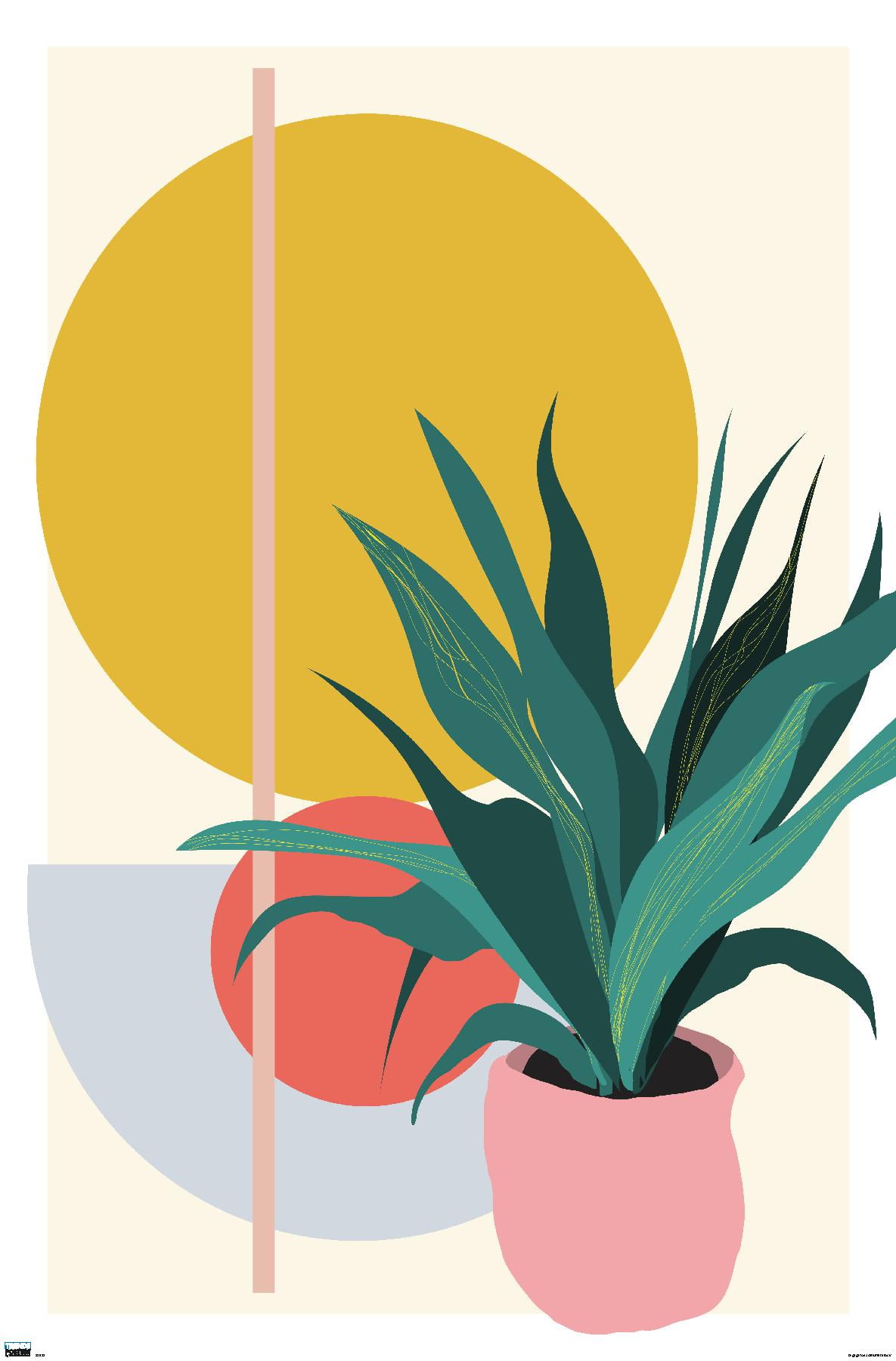 Abstract Potted Plant Wall Poster, 22.375" x 34" - Walmart.com