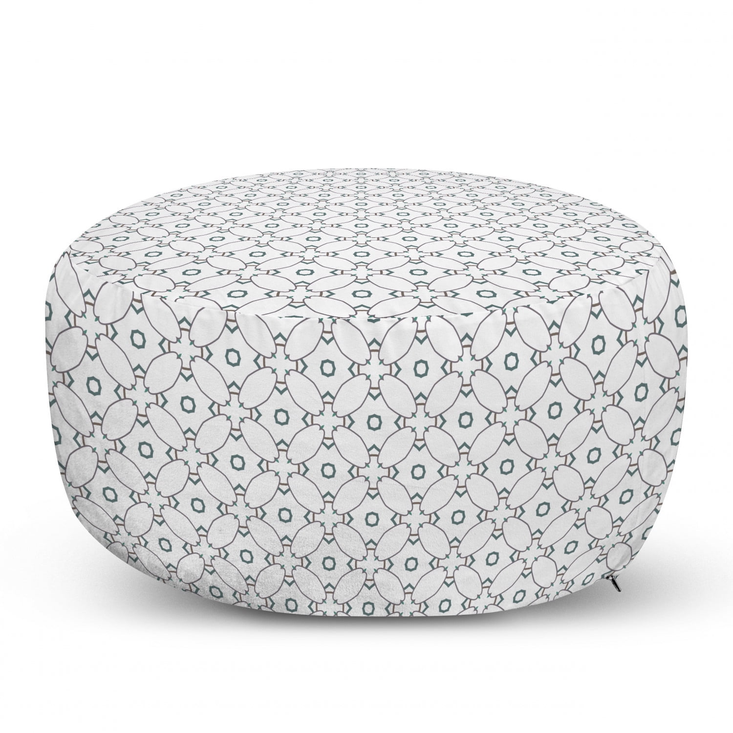 Abstract Pouf Cover with Zipper, Continuing Layout of Oval Shapes and ...