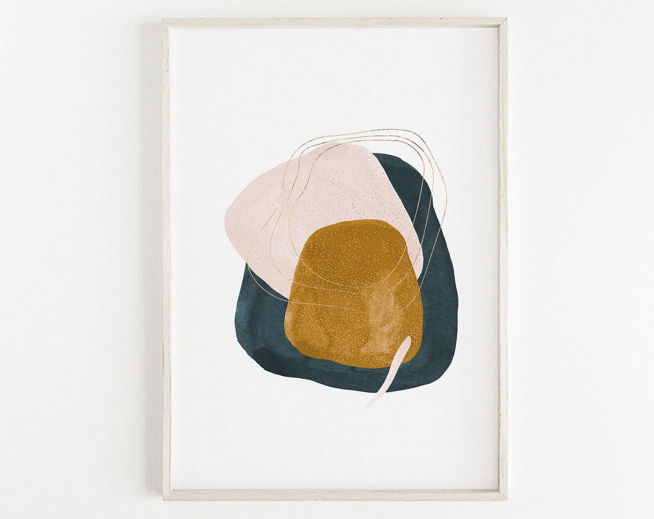 Abstract Print Able Art Bedroom Decor Burnt Orange Blush Teal Green ...