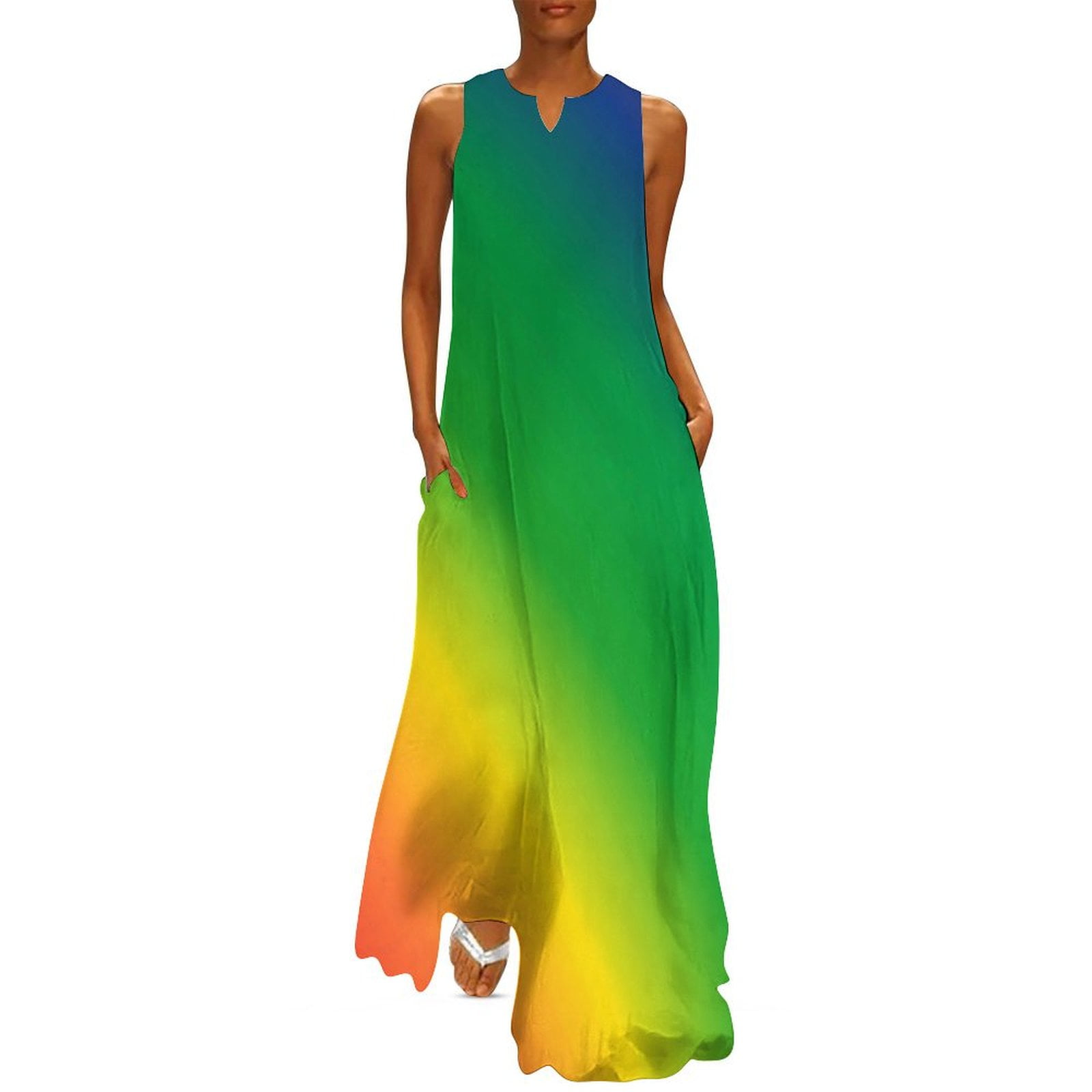 Abstract Print Dress Spring Wave Liquid Shape Streetwear Bohemia Long ...