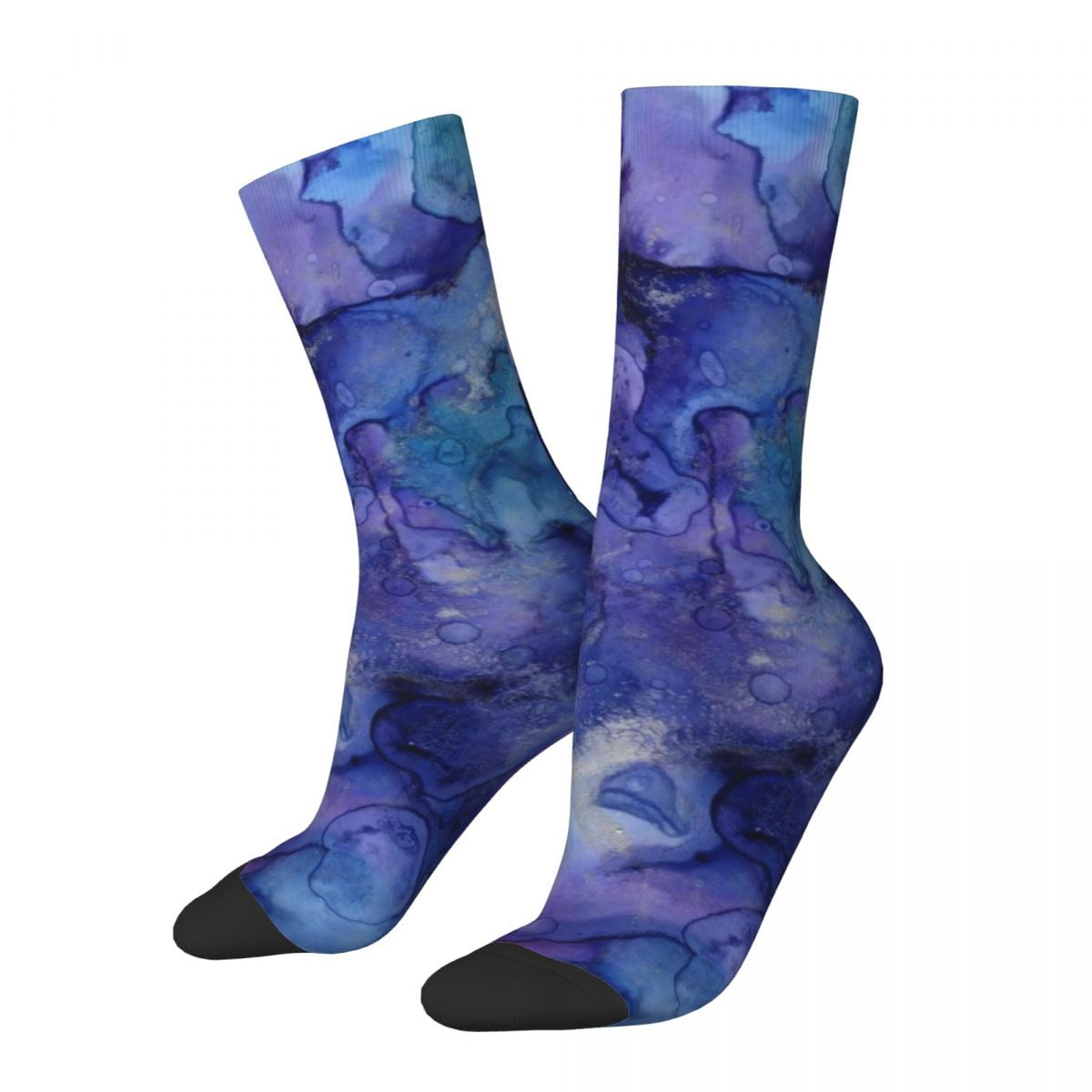 Abstract Print Stockings Women Men Marble Tie-Dye Socks Medium Soft ...
