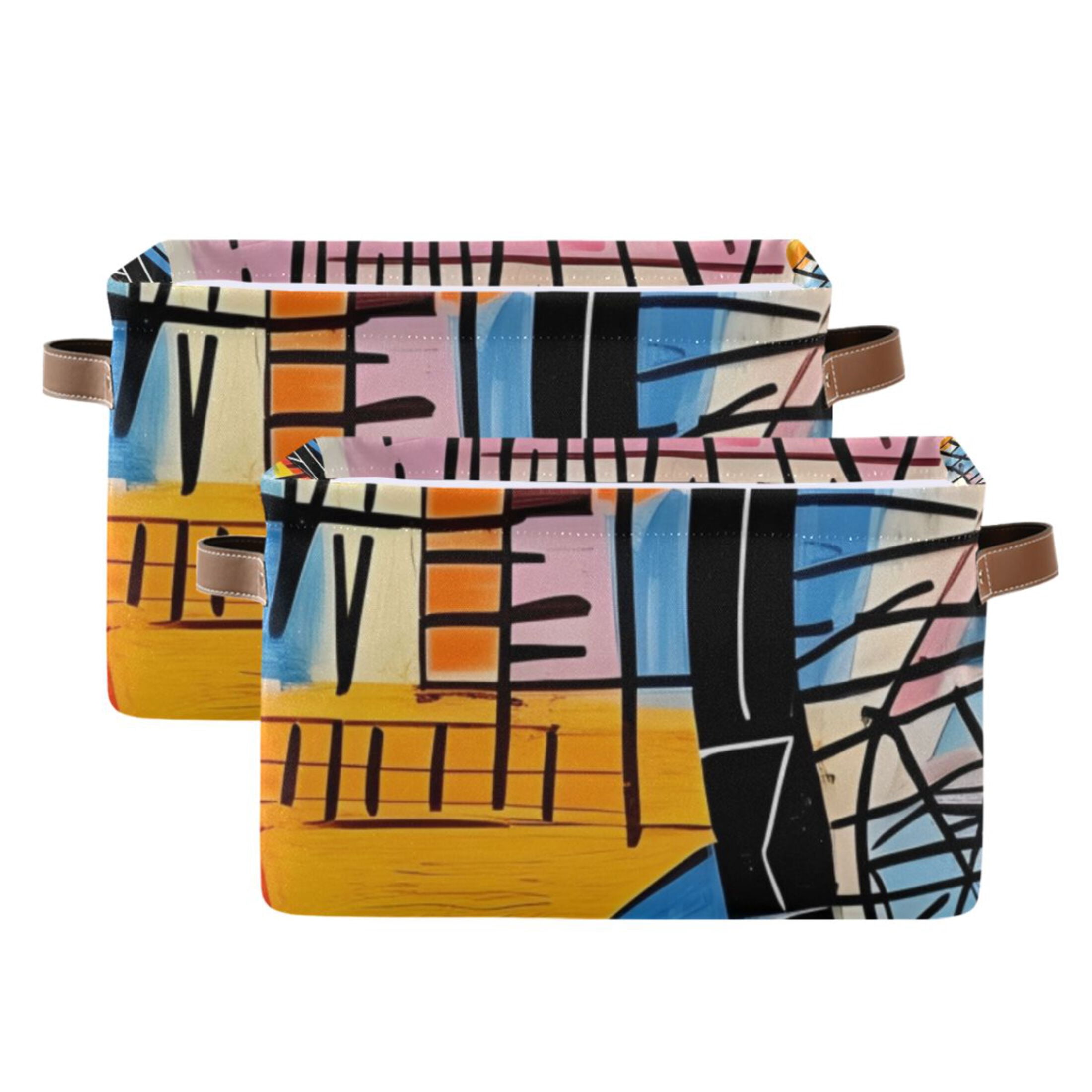 Abstract Print Storage Basket Large Foldable Storage Bin Laundry ...