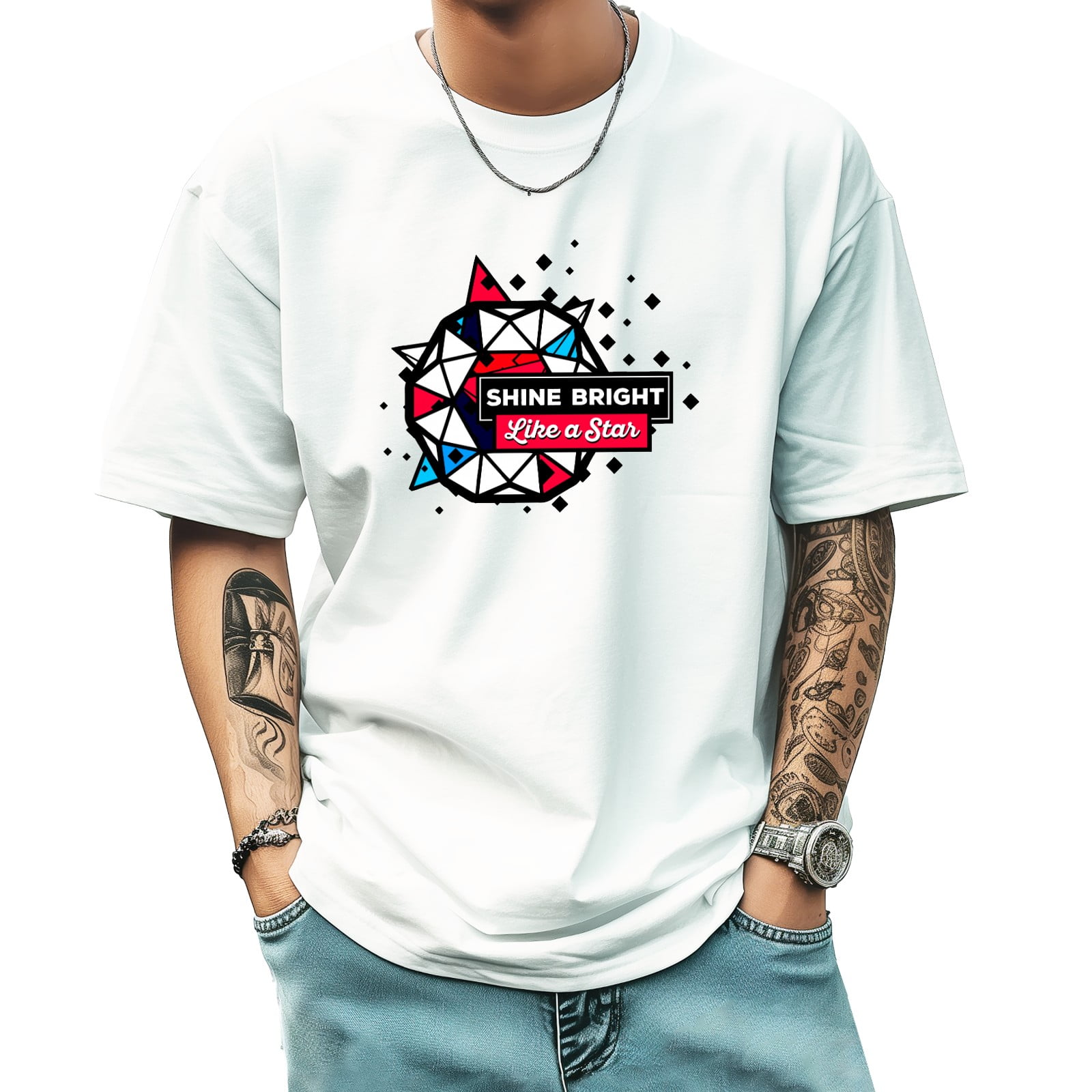 Abstract Print T-Shirt for Man Tops Short Sleeves Shirt Crew Neck Shirt ...