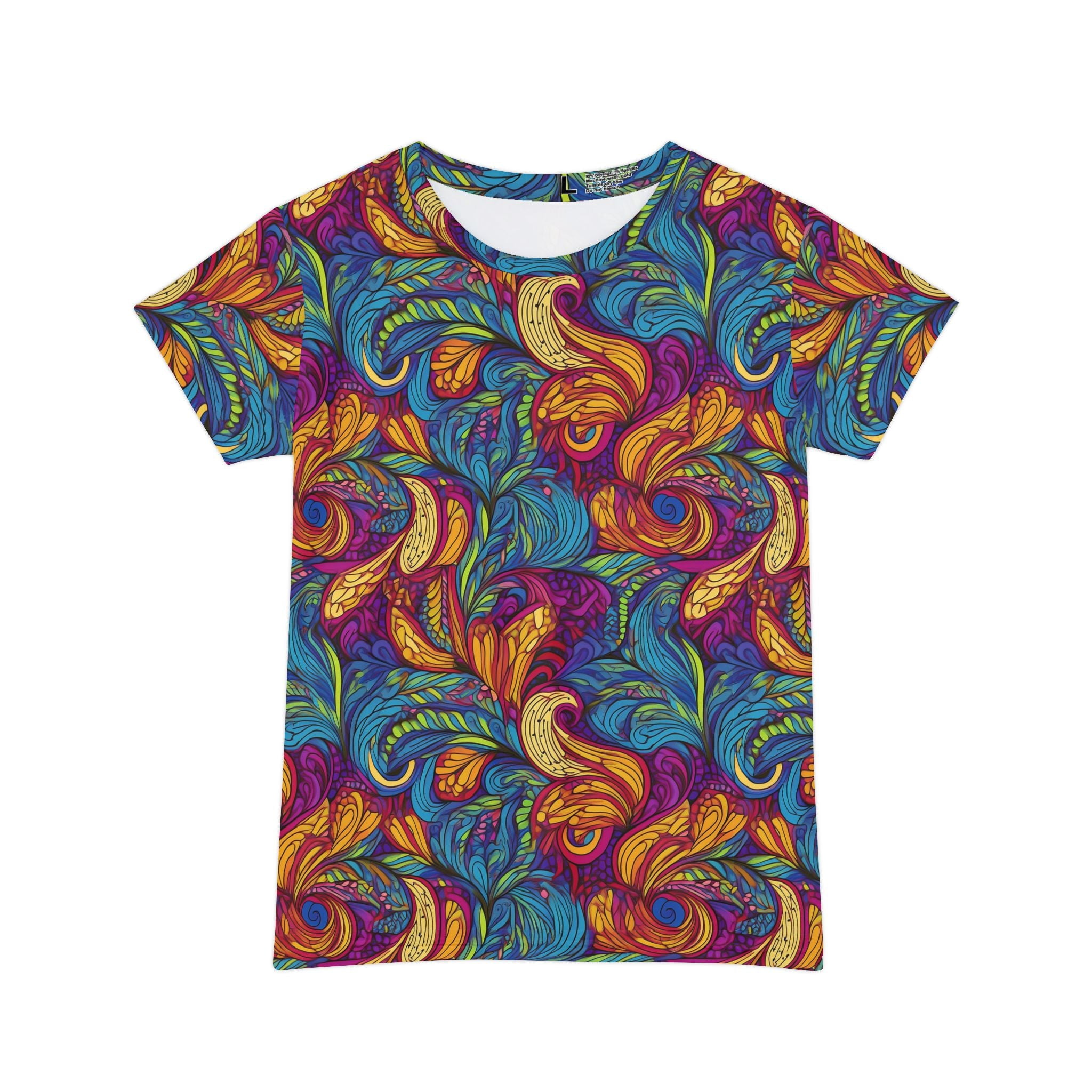 Abstract Print Women Poly Span T-Shirt 014 - Walmart.com