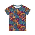Abstract Print Women Poly Span T-Shirt 014 - Walmart.com
