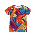 Abstract Print Women Poly Span T-Shirt 025 - Walmart.com