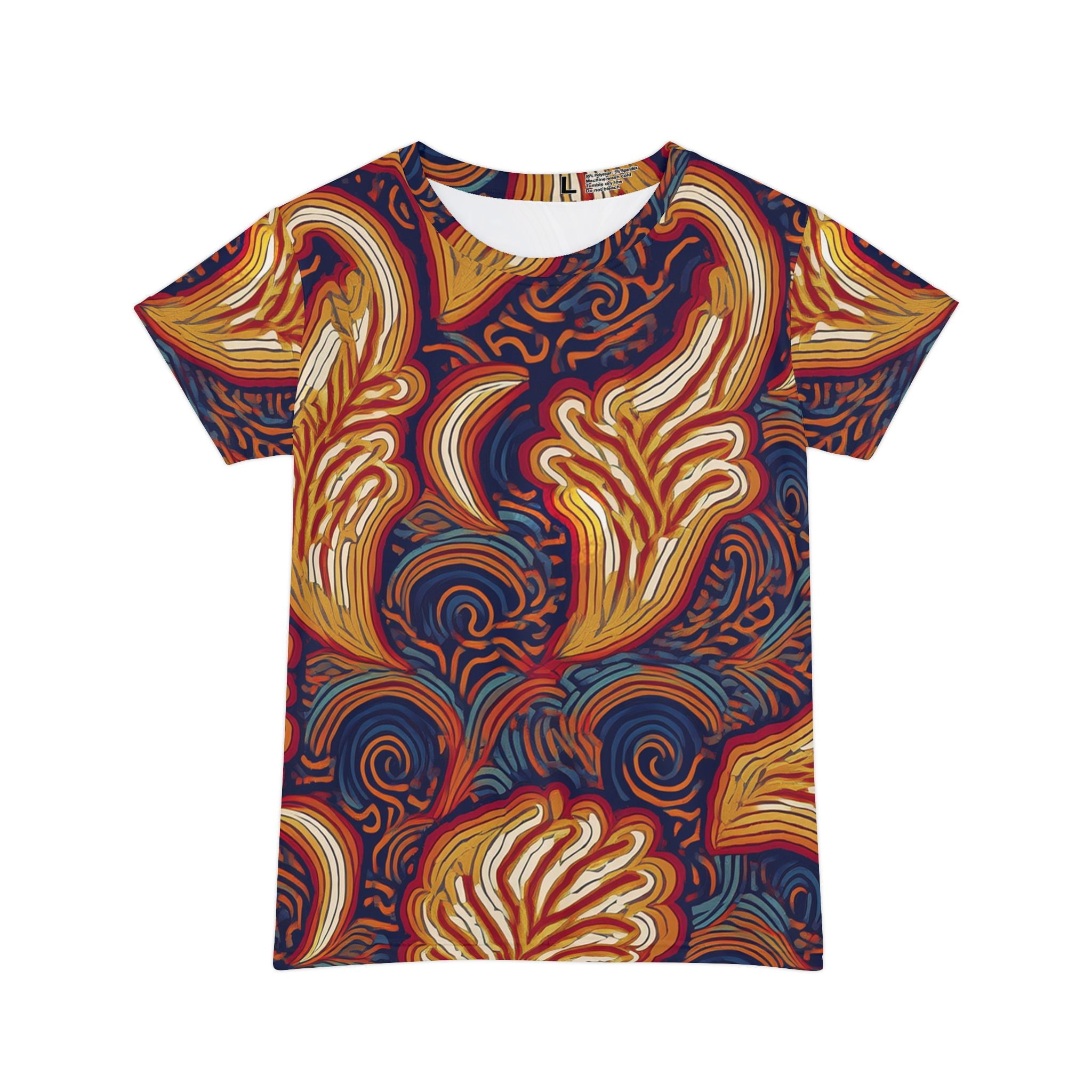 Abstract Print Women Poly Span T-Shirt 027 - Walmart.com