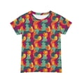 Abstract Print Women Poly Span T-Shirt 10 - Walmart.com