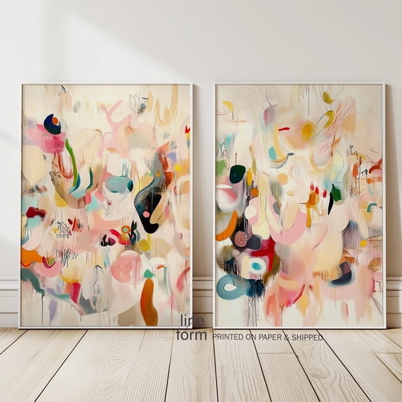 Abstract Prints Colorful Modern Wall Art Home Decor Office Wall Art Set ...