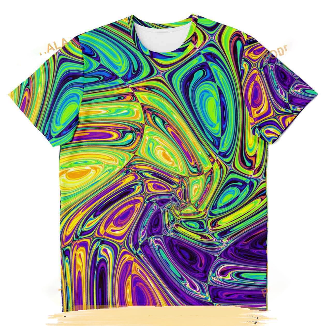 Abstract Psychedelic Art Paint Splash Liquid Cells 3D Shirt - Walmart.com