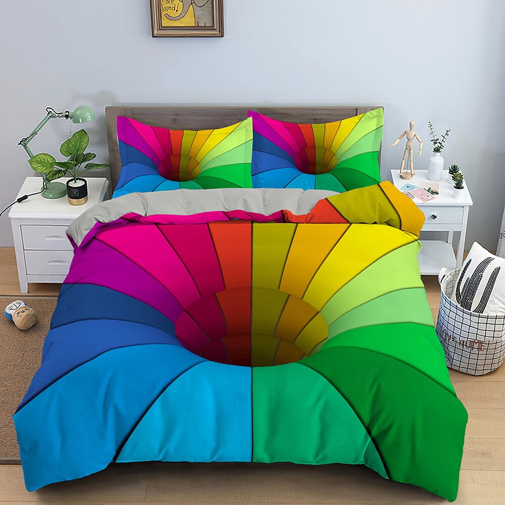 Abstract Psychedelic Bedding Set Mystic Duvet Cover Pillowcase Quilt ...