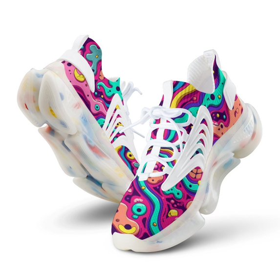 Abstract Psychedelic Colorful Artwork Swirls Walking Shoes for Men ...