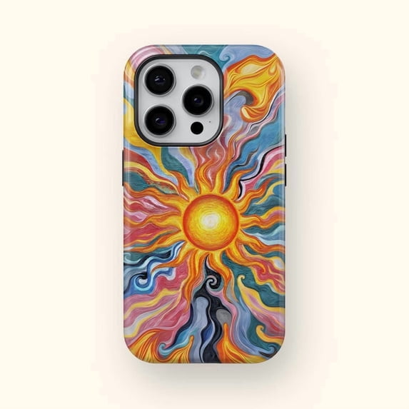Abstract Psychedelic Cosmic Sun 70s Boho Pop iPhone 11 12 13 14 15 16 ...