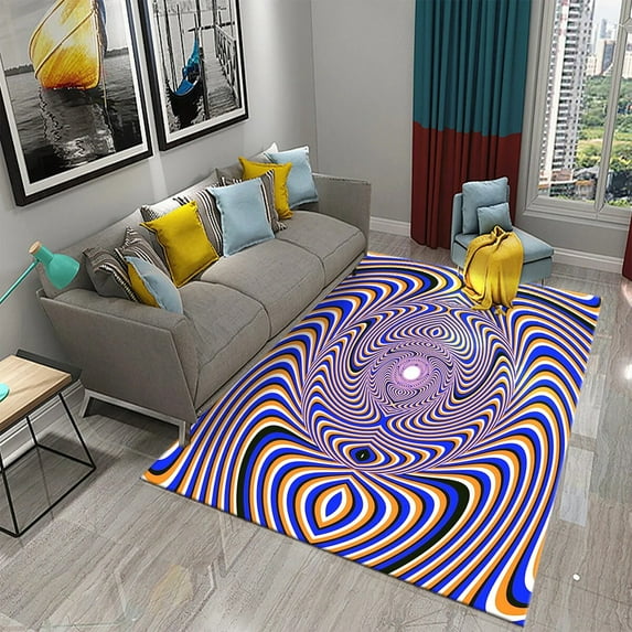 Abstract Psychedelic Scene n Carpet for Hotel Children Bedroom Living ...
