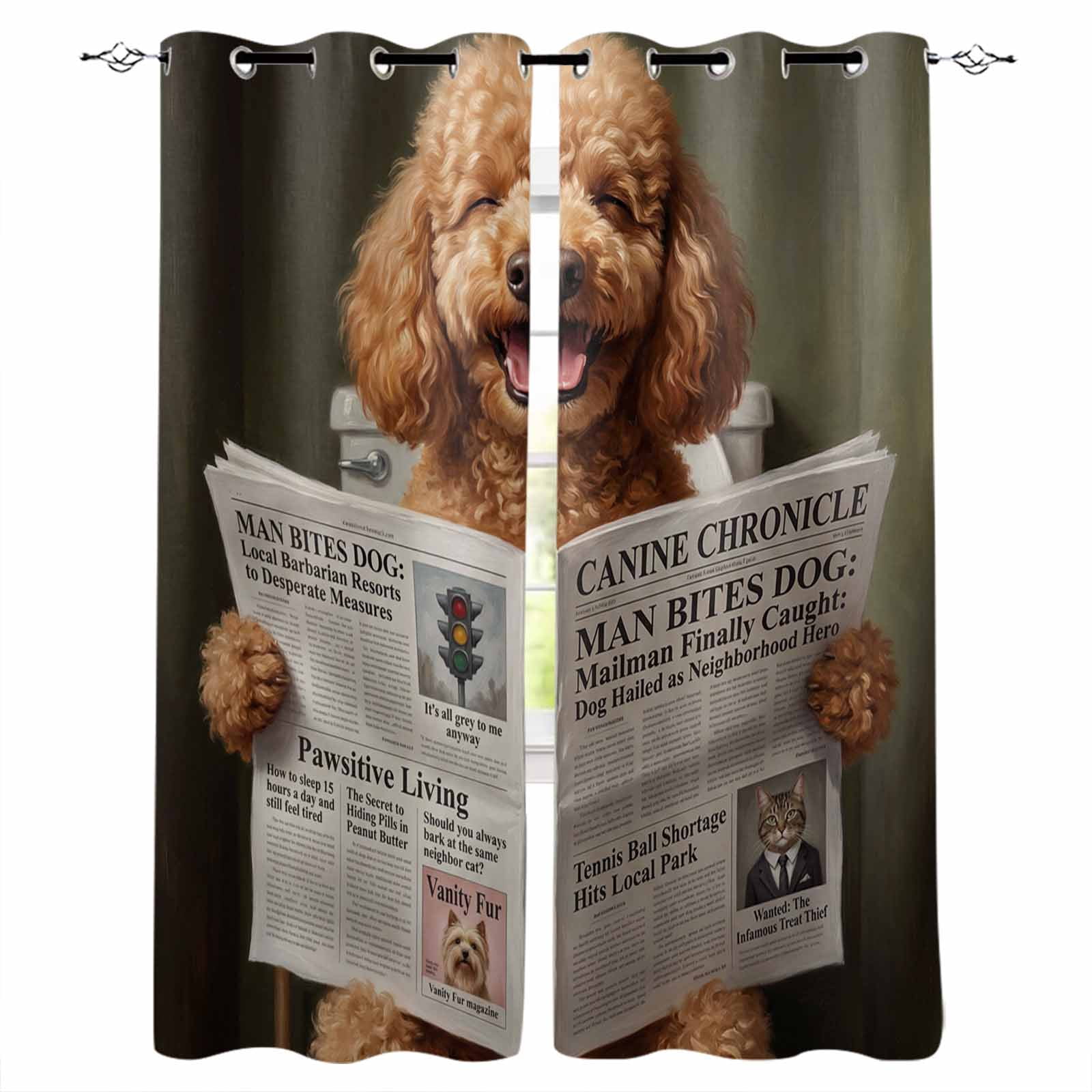 Abstract Puppy Blackout Curtains for Bedroom/Living Room, Thermal ...