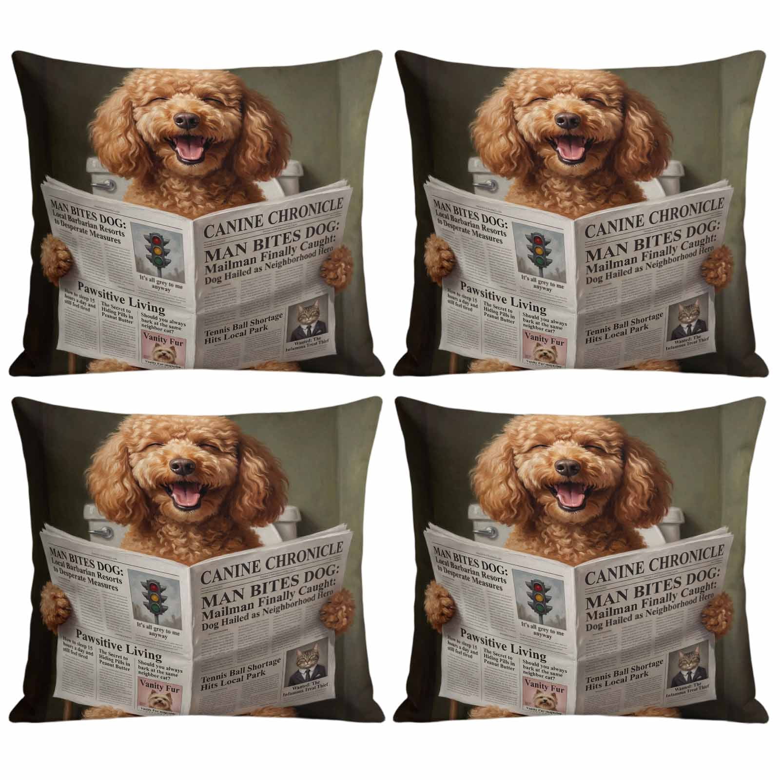 Abstract Puppy Throw Pillow Covers 18 x 18 Inch Pillow Covers Set of 4 ...