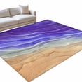 Abstract Purple Area Rugs 5x7ft Ocean Beach Waves Lines Gradient Floor ...