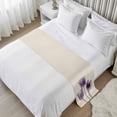 Abstract Purple Bed Runner Scarf, Tulip Ray Beige Texture Full Bed ...