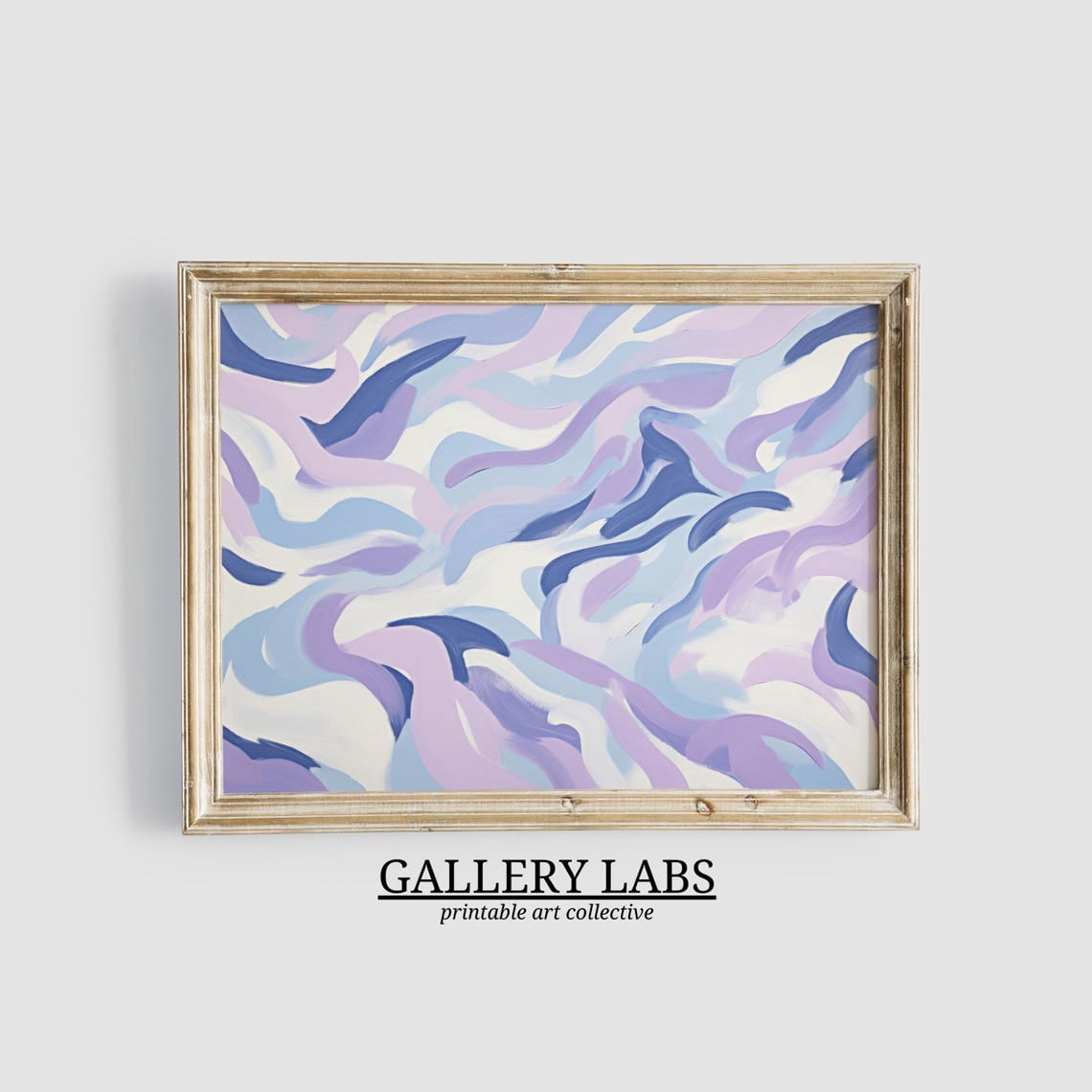 Abstract Purple Blue Painting Able Modern Retro Print Colourful Dorm ...