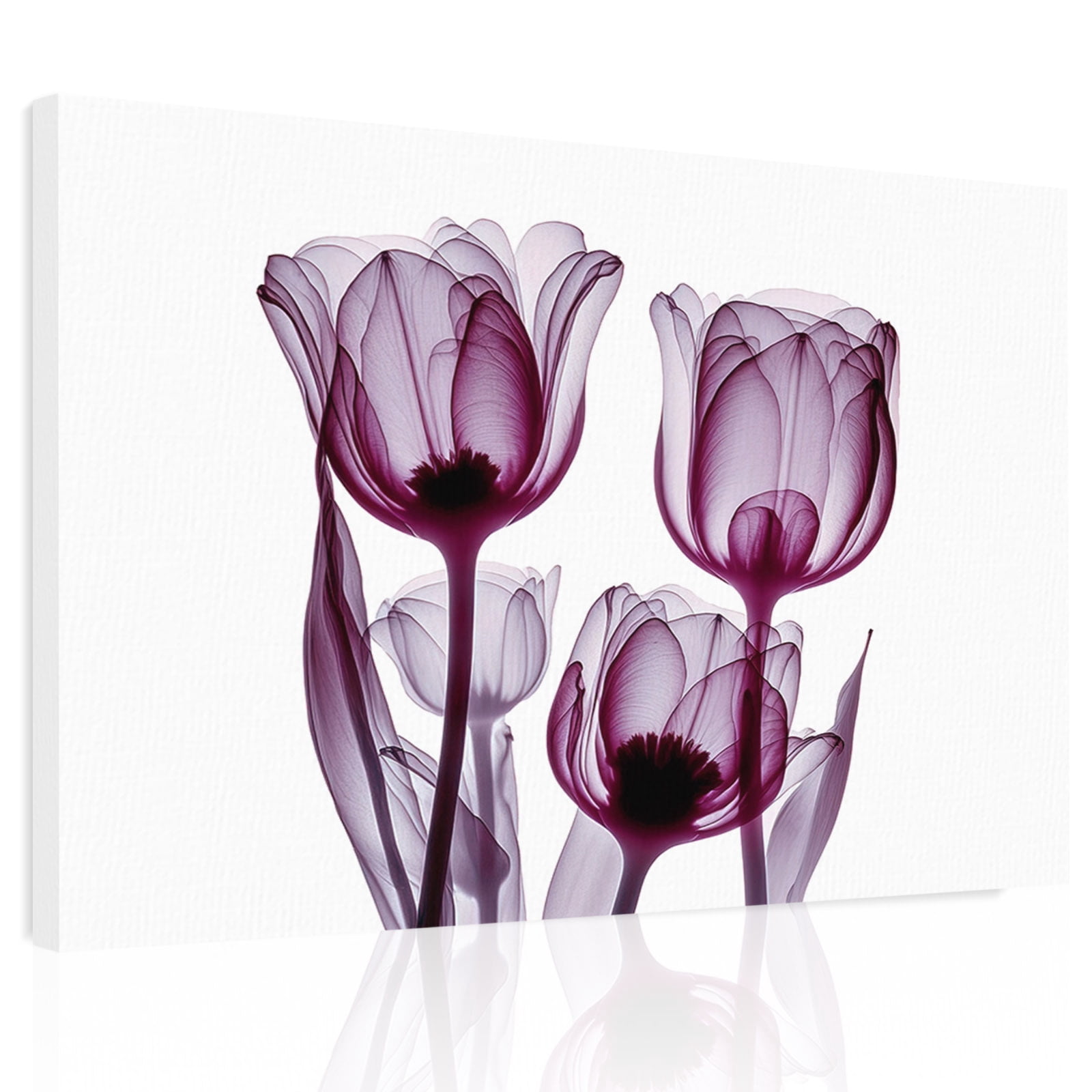 Abstract Purple Canvas Print Wall Art, and Pink Tulip Ray White Wall ...