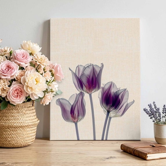 Abstract Purple Canvas Wall Art Framed Wall Decor for Living Room ...