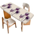Abstract Purple Fitted Rectangle Tablecloth 32" x 96" Tulip Ray Beige ...