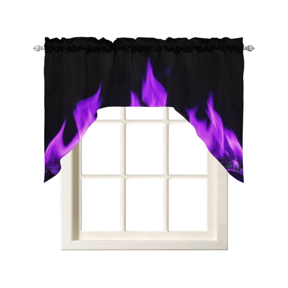 Abstract Purple Flame Swag Valances for Windows, Flickering Fire ...