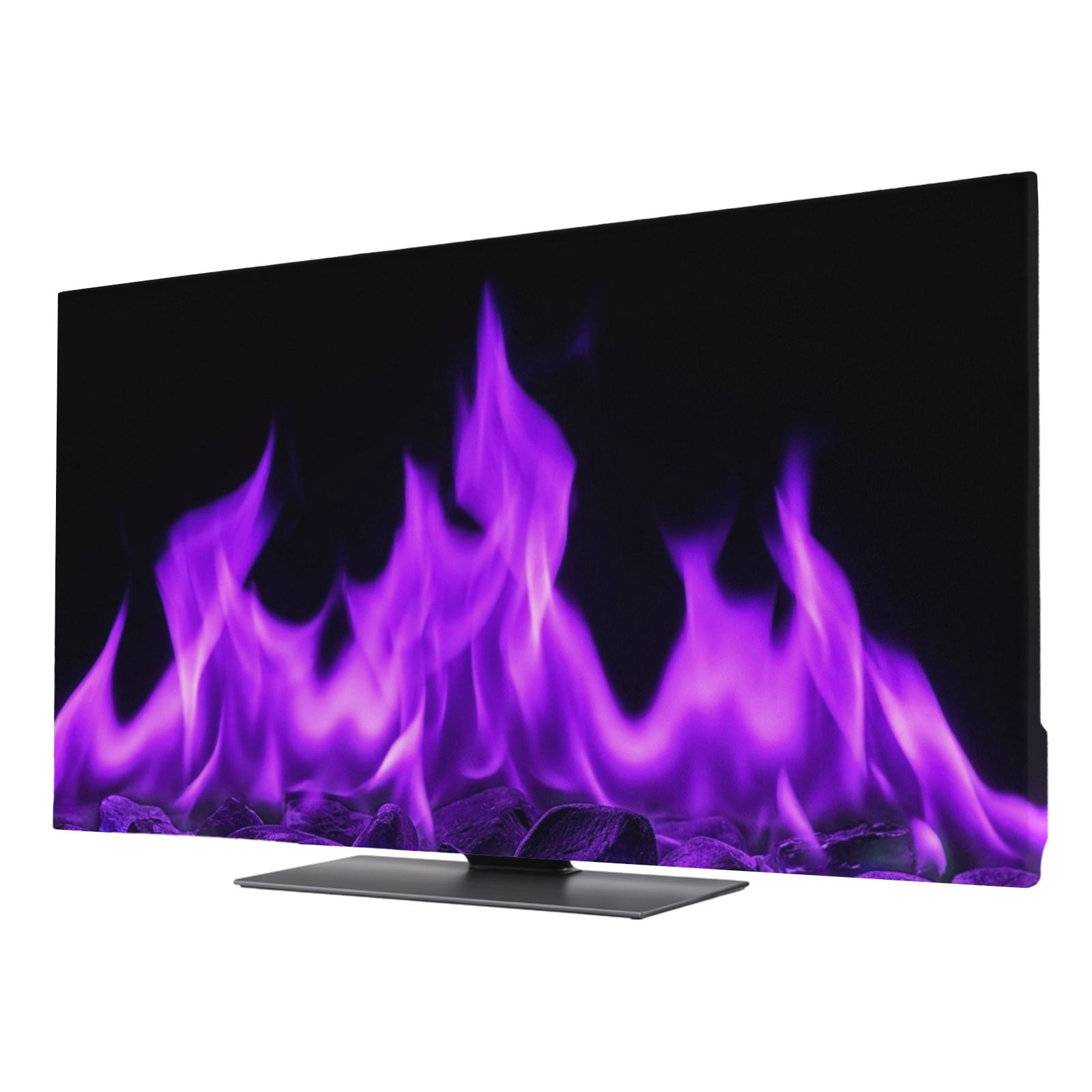 Abstract Purple Flame TV Cover for 24 Inch Screen, Stretch Fabric ...