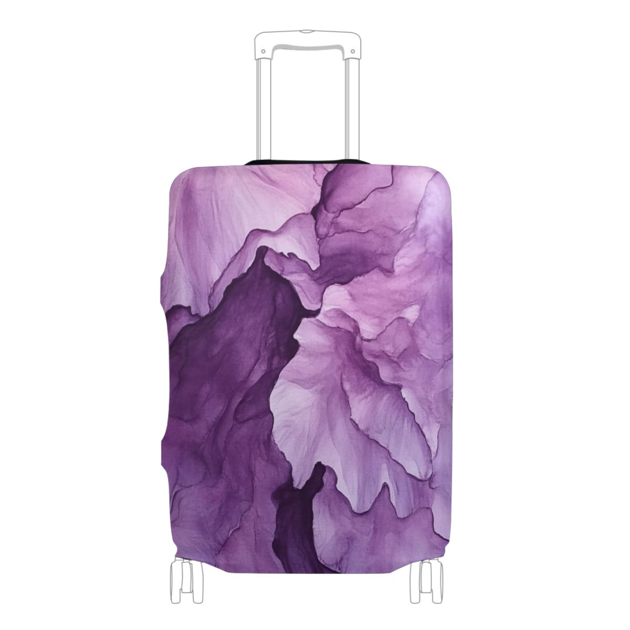 Abstract Purple Flower Travel Luggage Cover Protector Suitcase M (22-24 ...