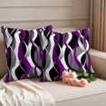 Abstract Purple Gray Black White Stripes Waterproof Throw Pillow Covers ...