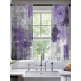 Abstract Purple Grey Smear Graffiti Chiffon Sheer Curtains 72 Inches ...