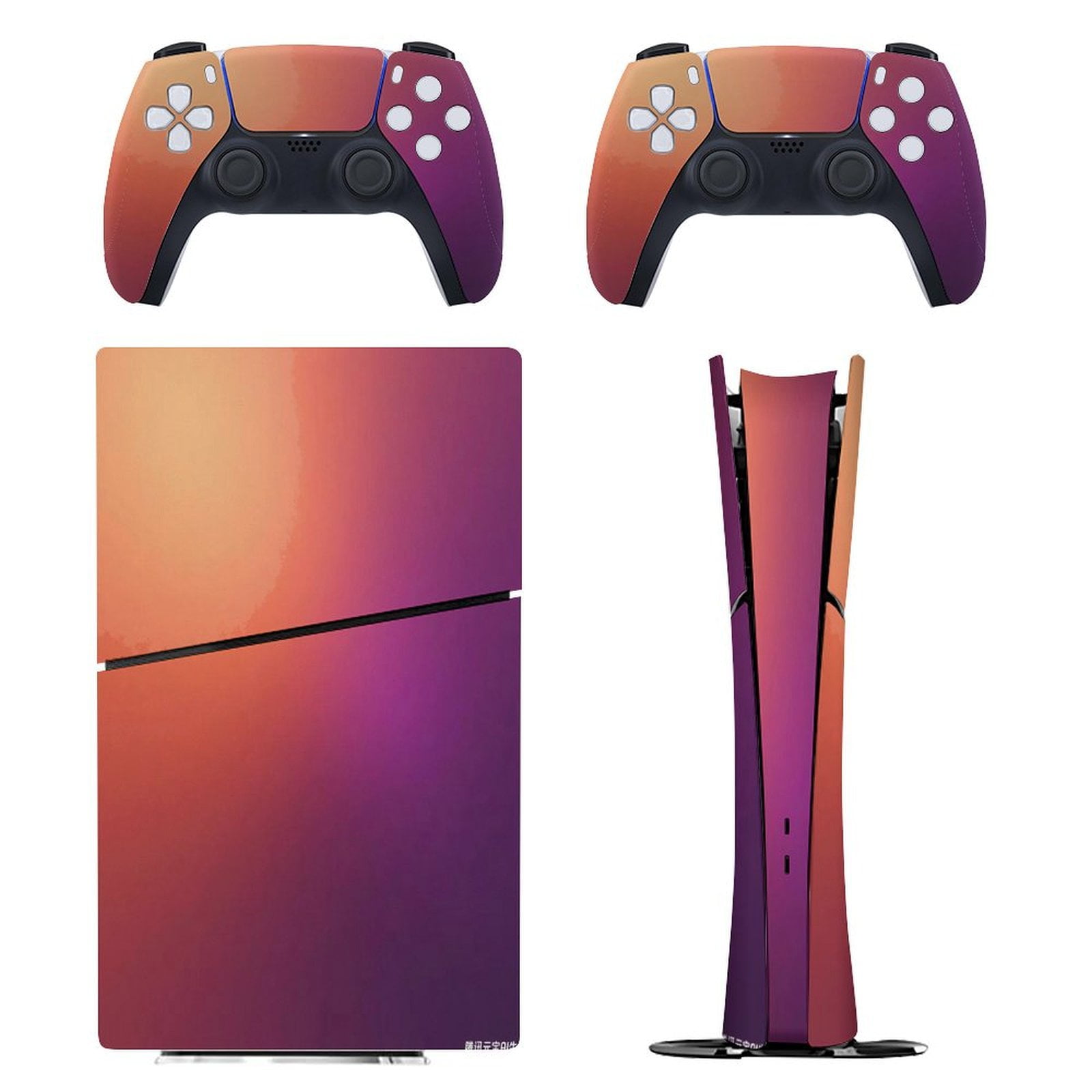 Abstract Purple Orange Gradient PS5/PS5 Slim Digital Disc Skin Sticker For Console And ...