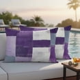 Abstract Purple Outdoor Throw Pillow Covers Set of 2, Gray Gradient ...