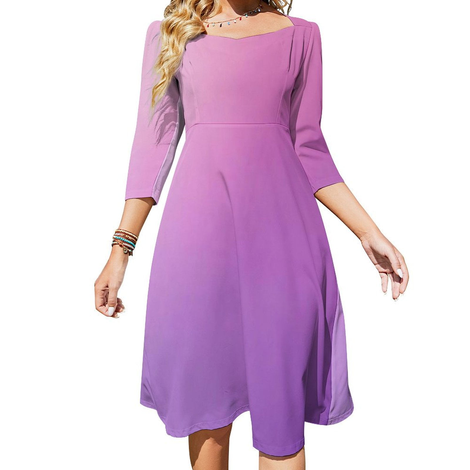 Abstract Purple Pink Gradient Dress Summer Dresses Woman Street Style ...