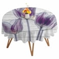 Abstract Purple Round Tablecloth 54 inches Tulip Ray Wood Grain ...