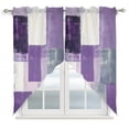 Abstract Purple Swag Curtain Valance for Window 2 Panels Gray Graffiti ...