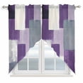 Abstract Purple Swag Valances for Windows 45 inches Long, White Gray ...