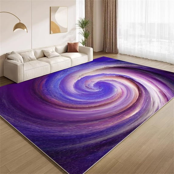 Abstract Purple Swirls Area Rugs, Colorful Ombre Swirl Design Carpet ...