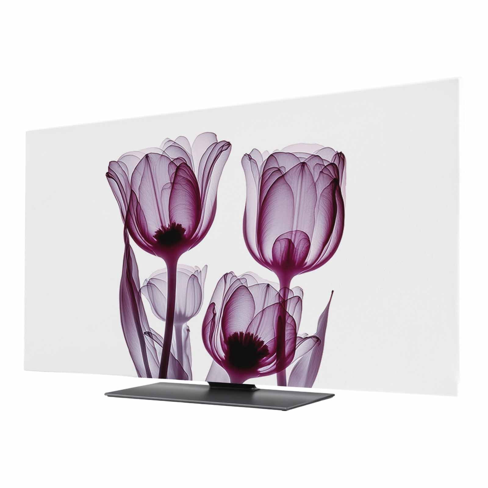 Abstract Purple TV Dust Cover 40 Inch, and Pink Tulip Ray White ...