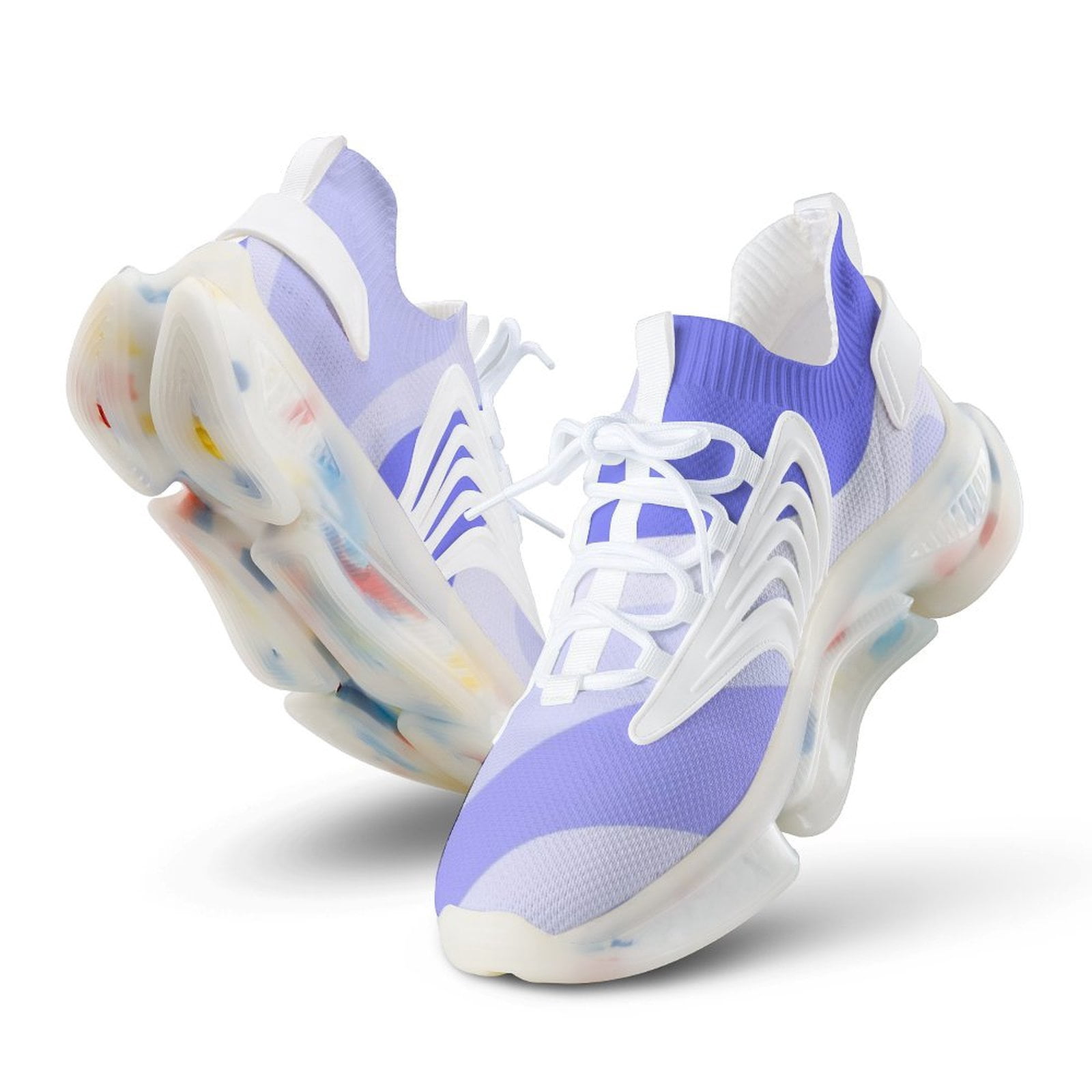 Abstract Purple Wavy Design Walking Shoes for Men Woman Lightweight ...