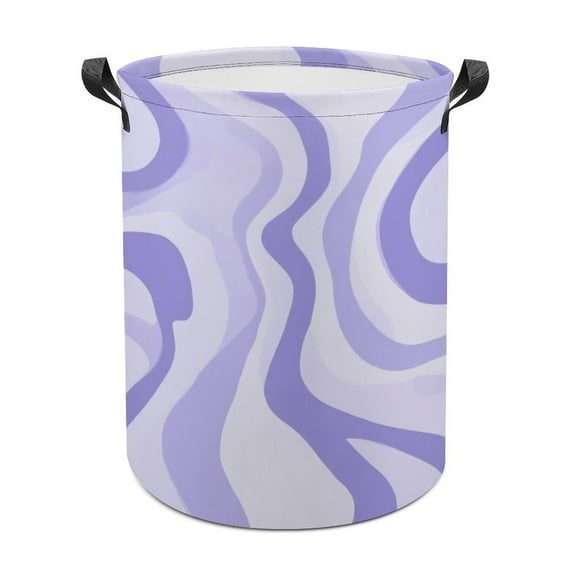 Abstract Purple Wavy Pattern Design Large Dirty Clothes Hamper Foldable ...